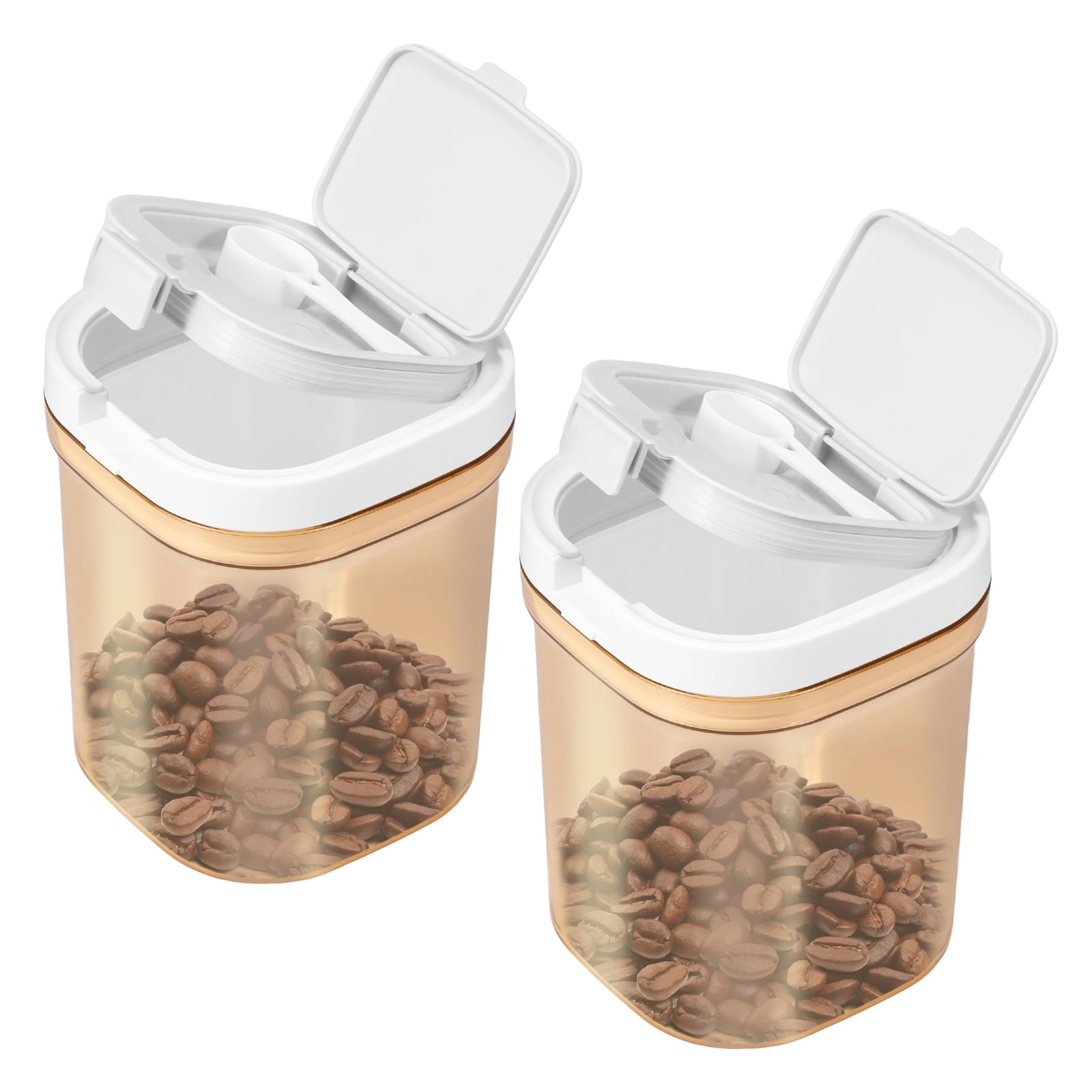 2Pcs 1300ml Plastic Airtight Coffee Bean Storage Container Large ...