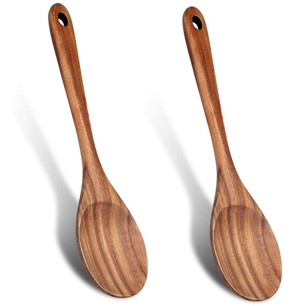 2Pcs 14 Inch Large Wooden Spoon for Cooking Mixing Spoon Serving Spoons ...