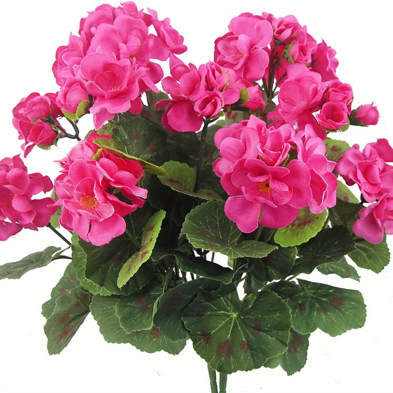2Pcs 14'' Large Artificial Geranium, Faux Plastic Purple Flowers For ...
