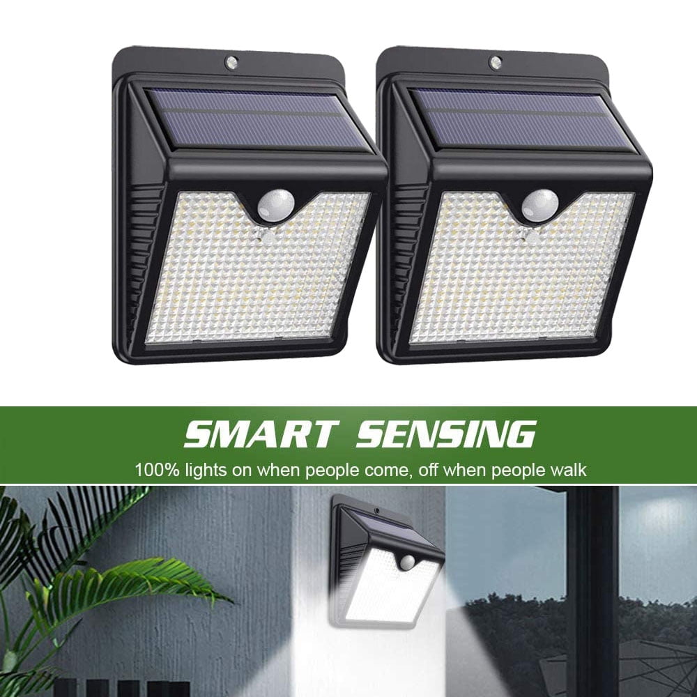 2Pcs 150LED Solar Power Sensor Wall Light Security Motion Weatherproof ...