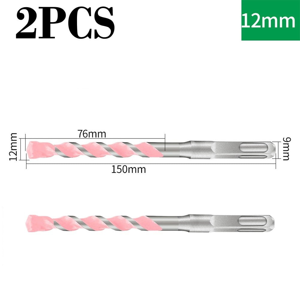 2Pcs 150Mm Long Masonry Concrete Drill Bit Hammer Carbide Tip Square ...