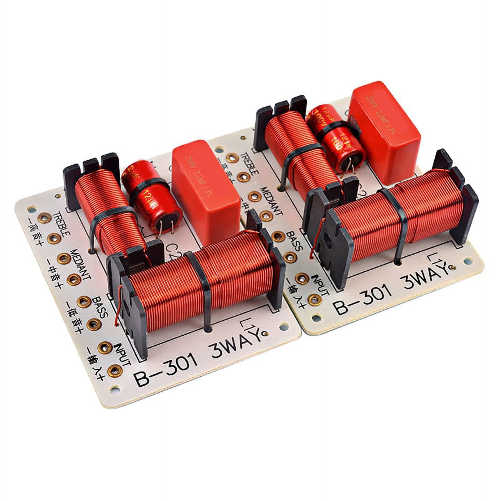 2Pcs 150W 3 Way Audio Speaker Crossover Treble + Midrange + Crossover ...
