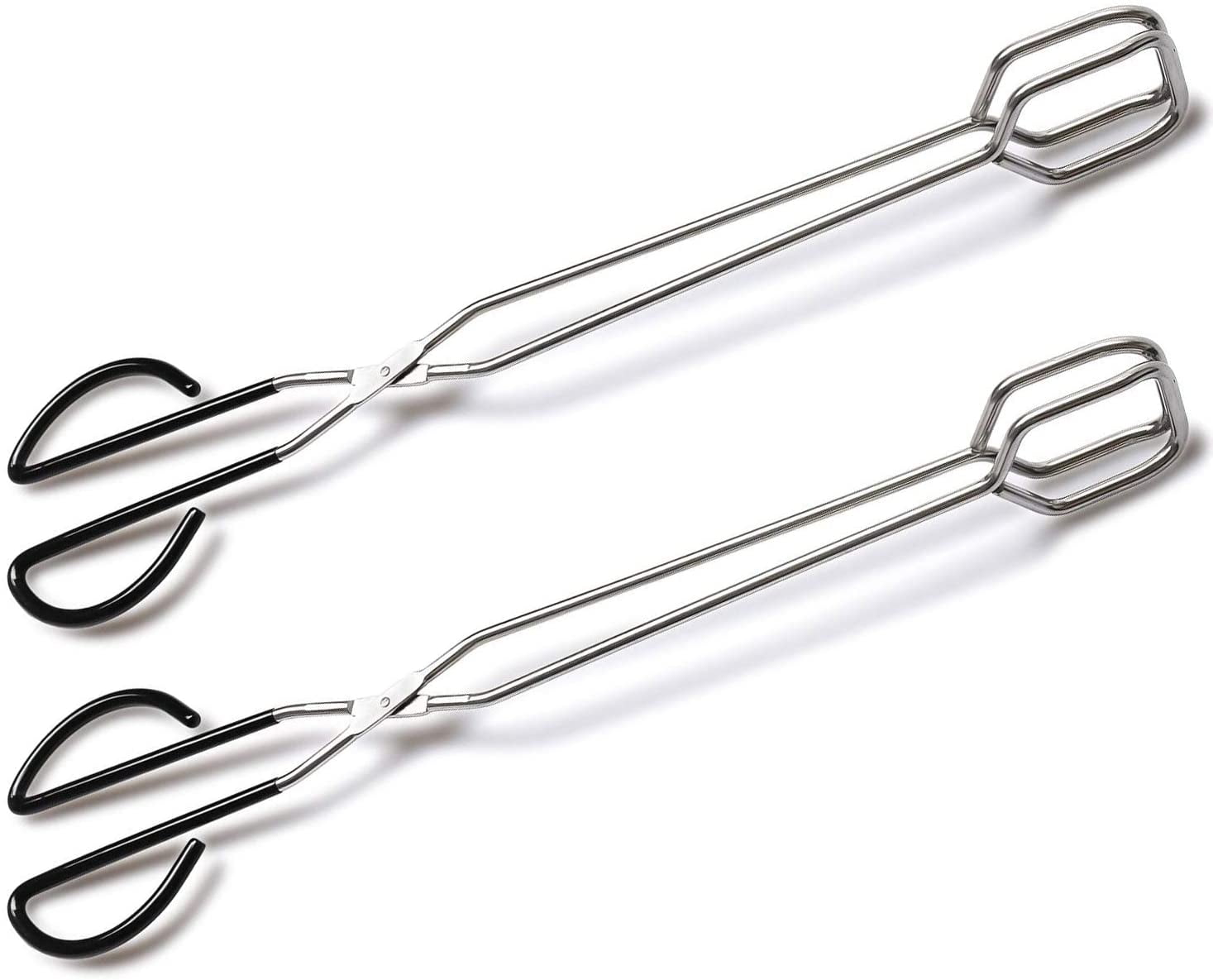 2Pcs 16 Inch Extra Long Stainless Steel Kitchen Scissor Tongs, Non-Slip ...