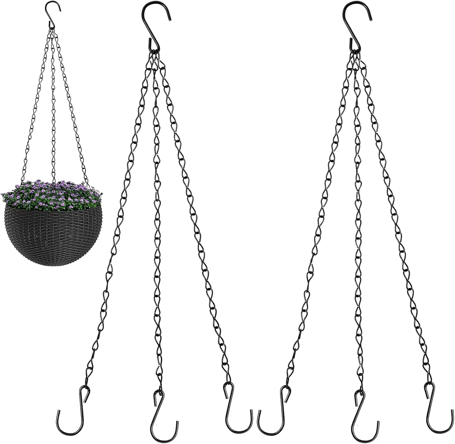 2Pcs 16 inch Hanging Basket Chain with Hooks Long Hanging Plant Chains ...