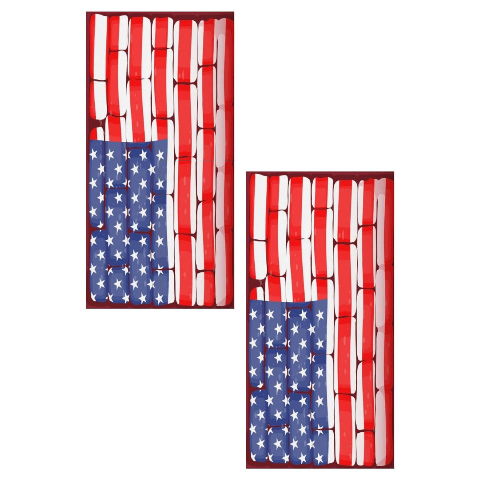 2Pcs 160X80Cm Independence Day Memorial Day Microfiber Lightweight ...