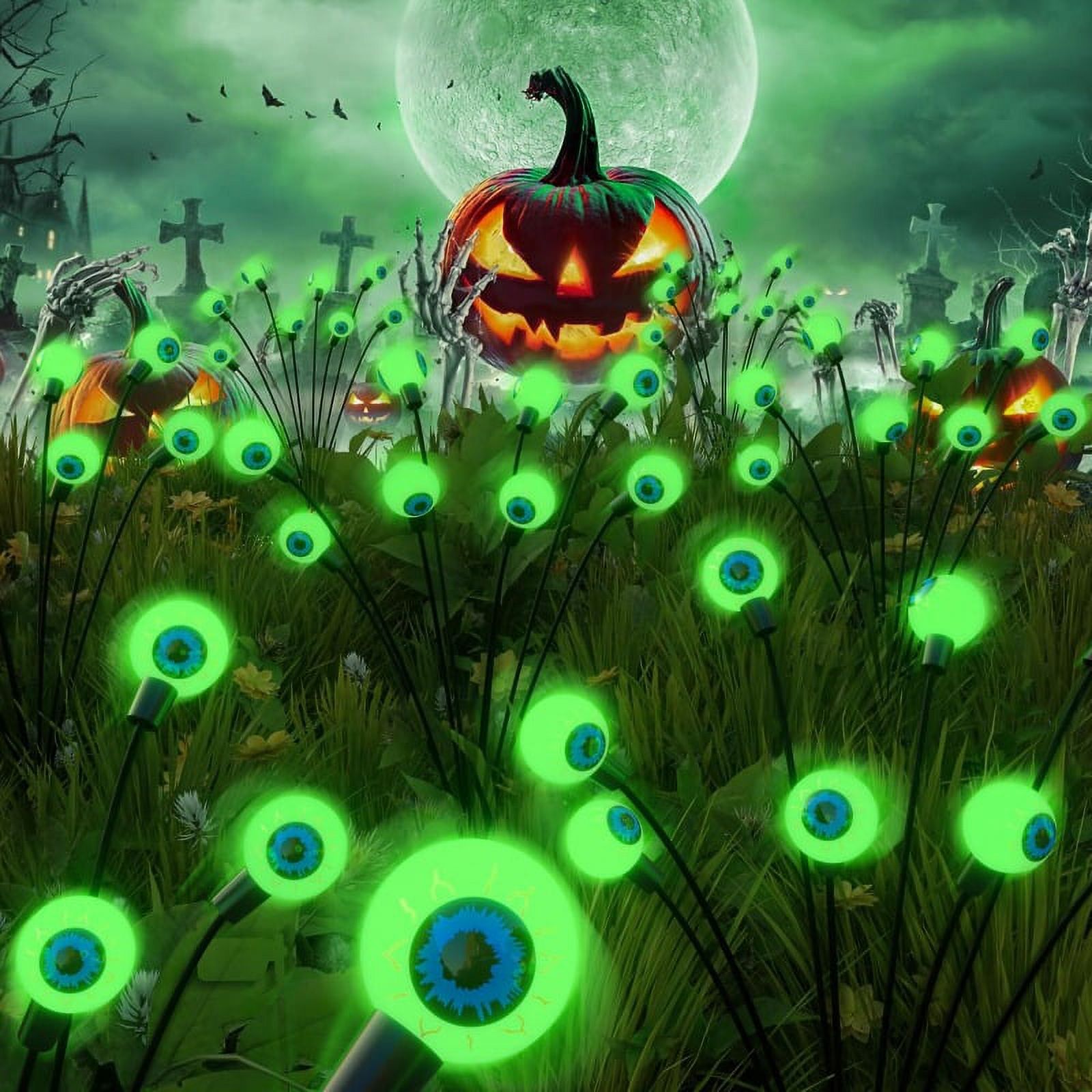 2Pcs 16LED Horror Eyeball Solar Garden Lights,for Garden/Lawn/Party ...