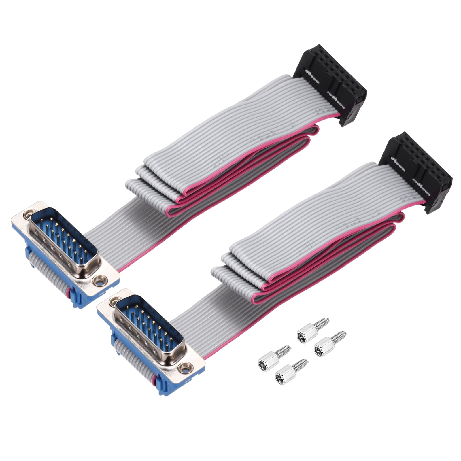 2Pcs 16Pin Flat Ribbon Cable Gray DB15 Male to FC-16P 2.54mm Pitch 50cm Length DB Serial Port ...