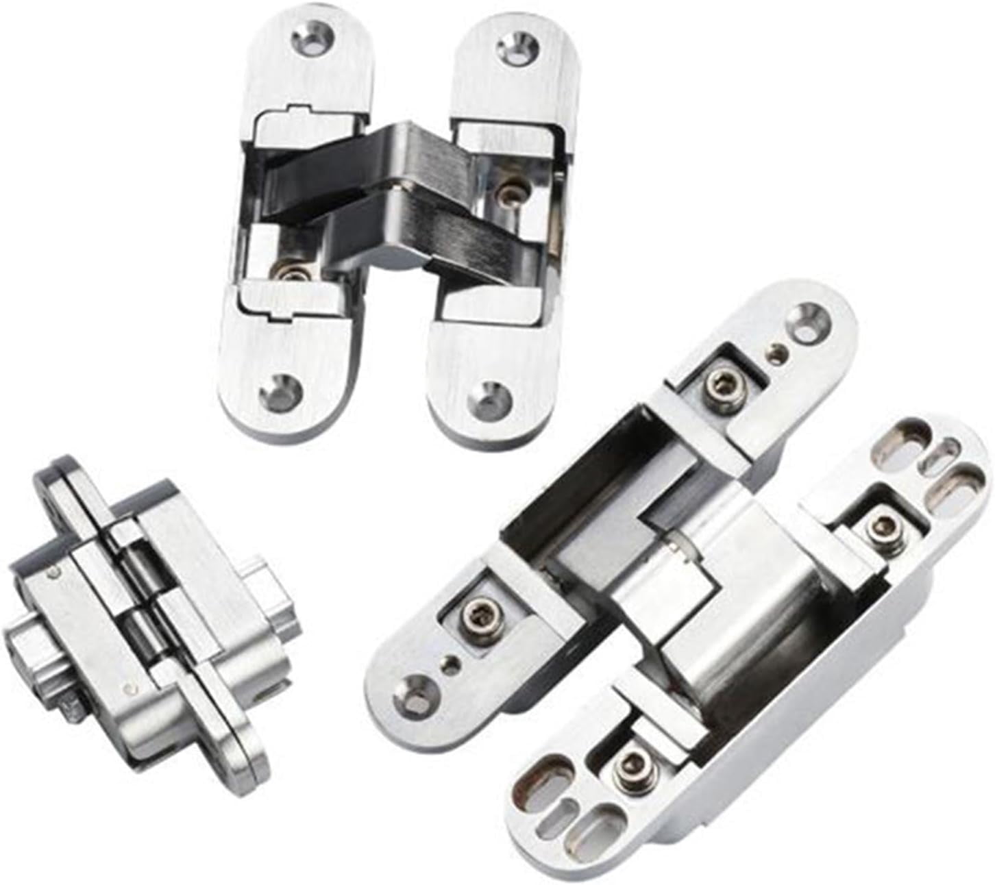 2Pcs 180 Degree Concealed Cross Door Hinges Zinc Alloy Invisible Hinge ...