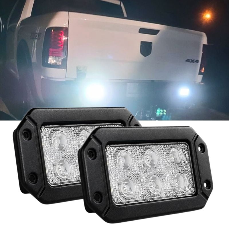 2Pcs 18W Flush Mount LED Pods,LED Driving Lights Reverse Backup Light ...
