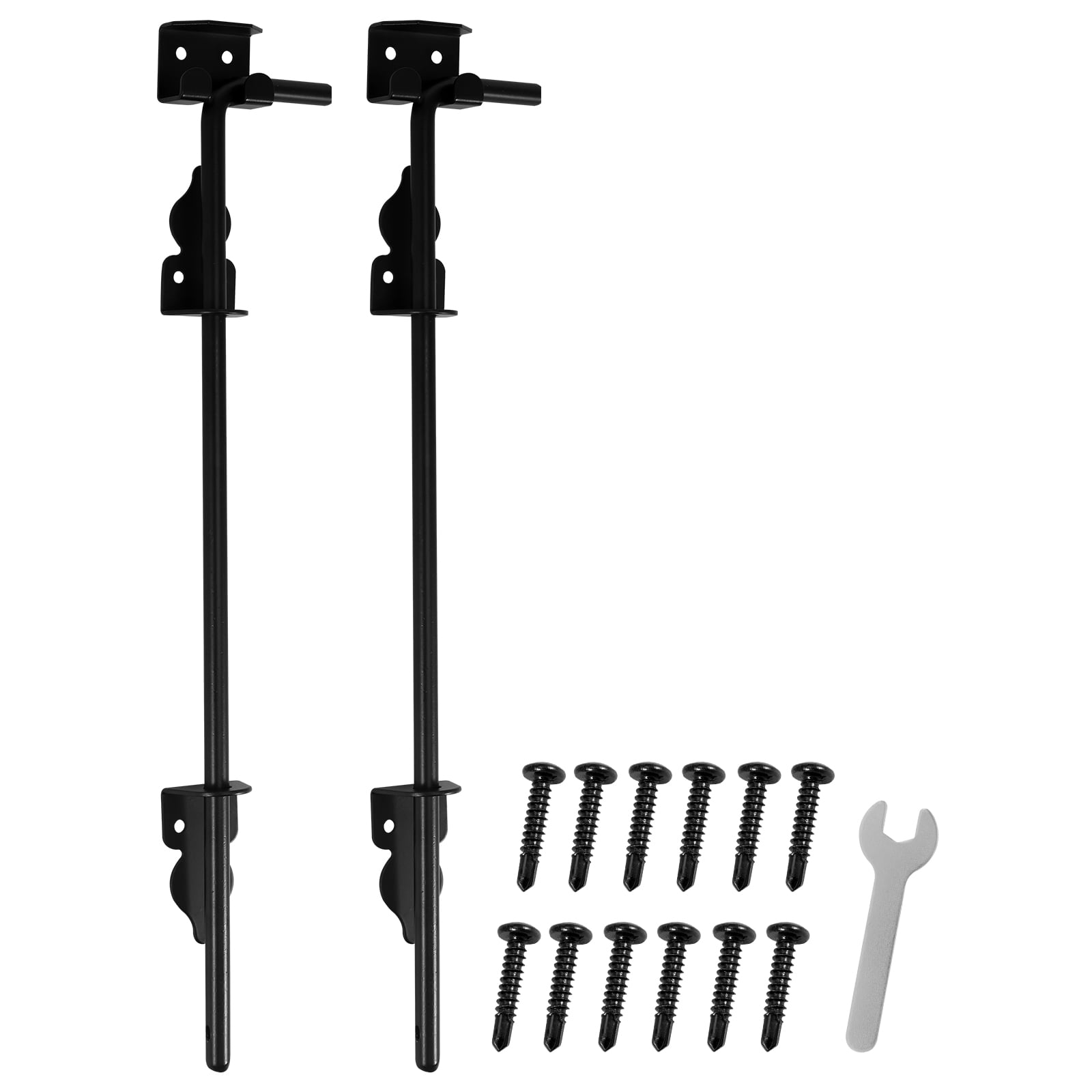 2Pcs/1Pc Cane Bolt Gate Drop Rod Kit 12 inch/18 inch Heavy Duty Iron ...