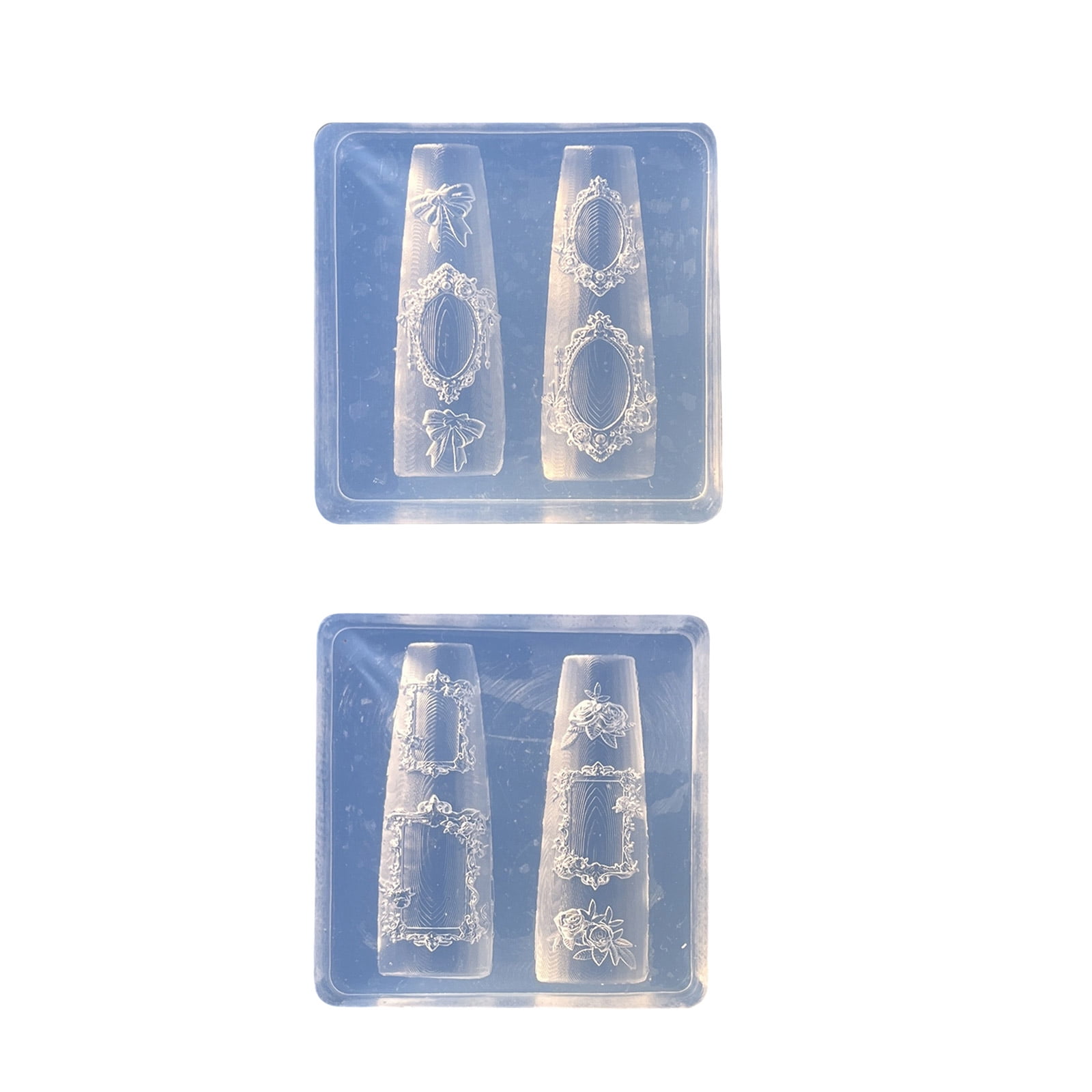2Pcs/1Pc Reusable Silicone Molds Intricate Embossed Frame Design for ...