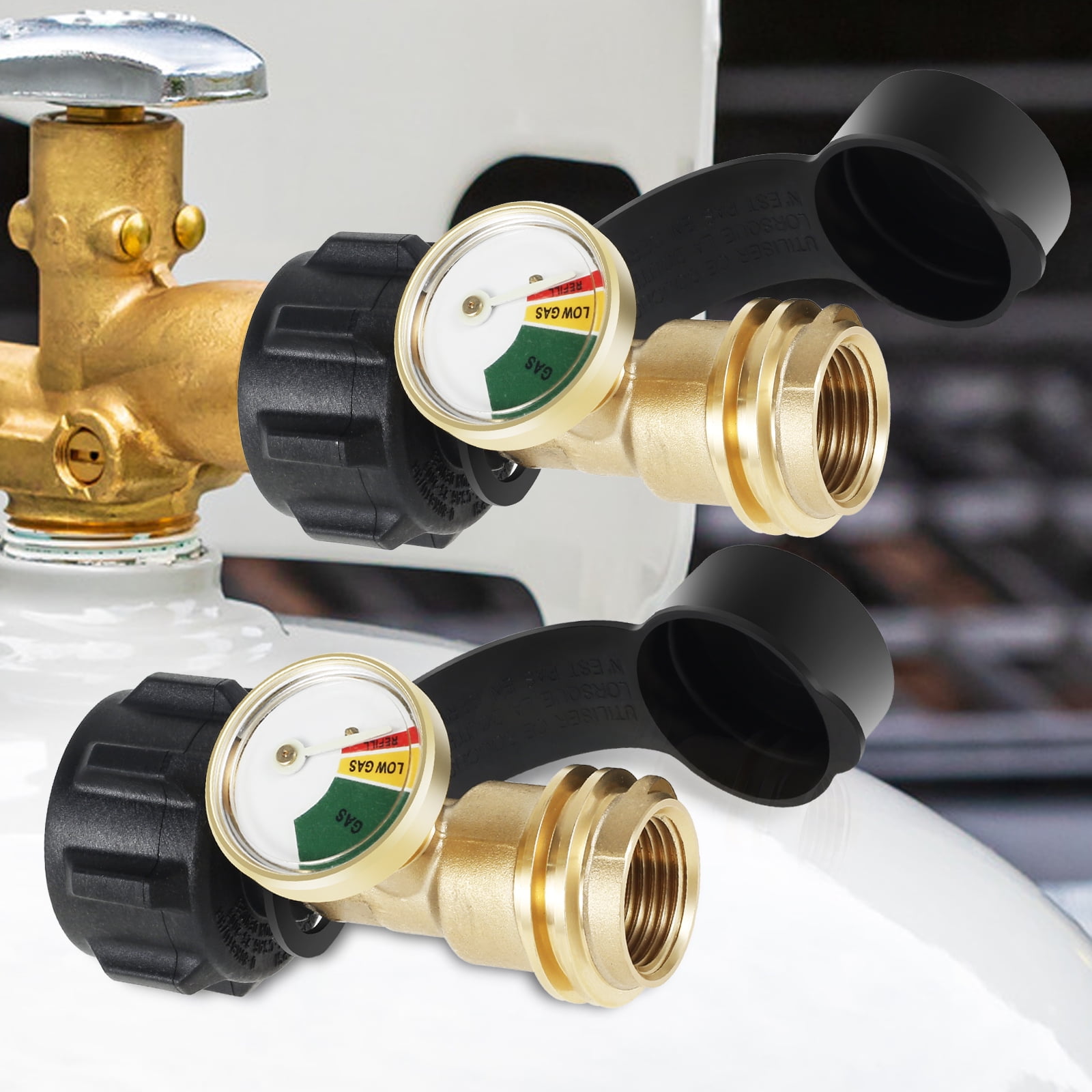 2Pcs/1Pc Tank Gauge Level Indicator Precise Brass Propane Gas Gauge ...