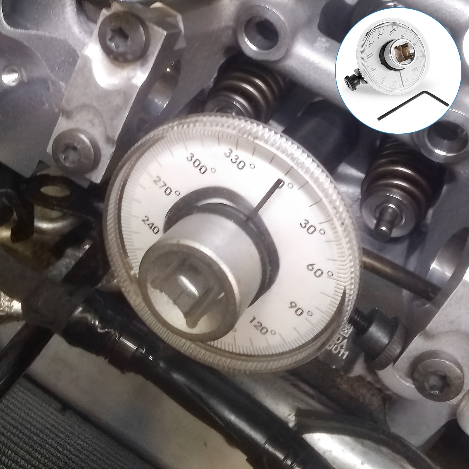 2Pcs/1Pc Torque Angle Gauge Tool with Wrench 360° Adjustable ...