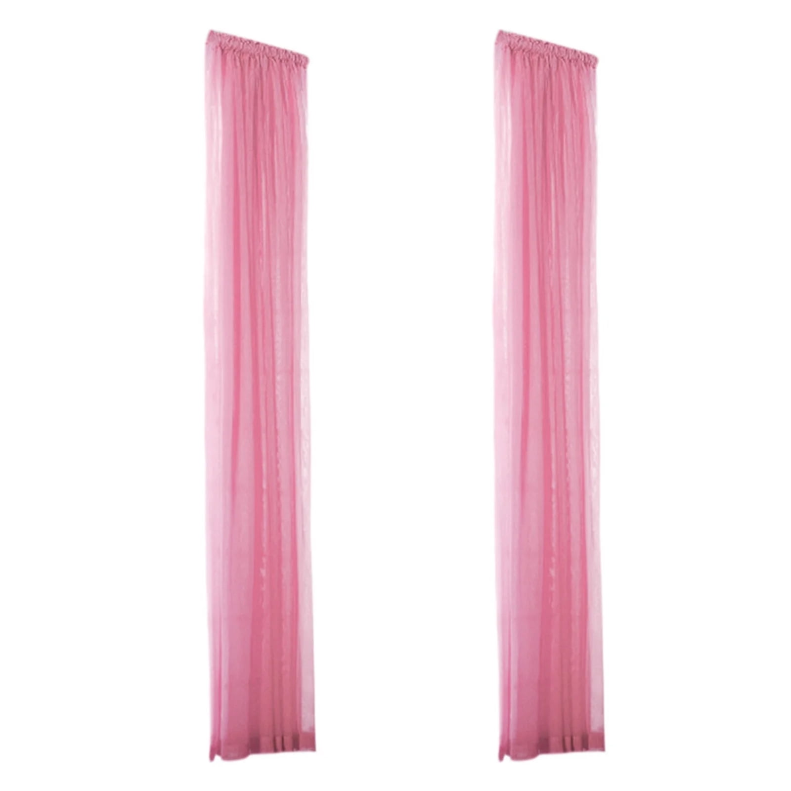 2Pcs 1X2M Transparent Curtains Linen Textured Bedroom Curtain Sheers ...
