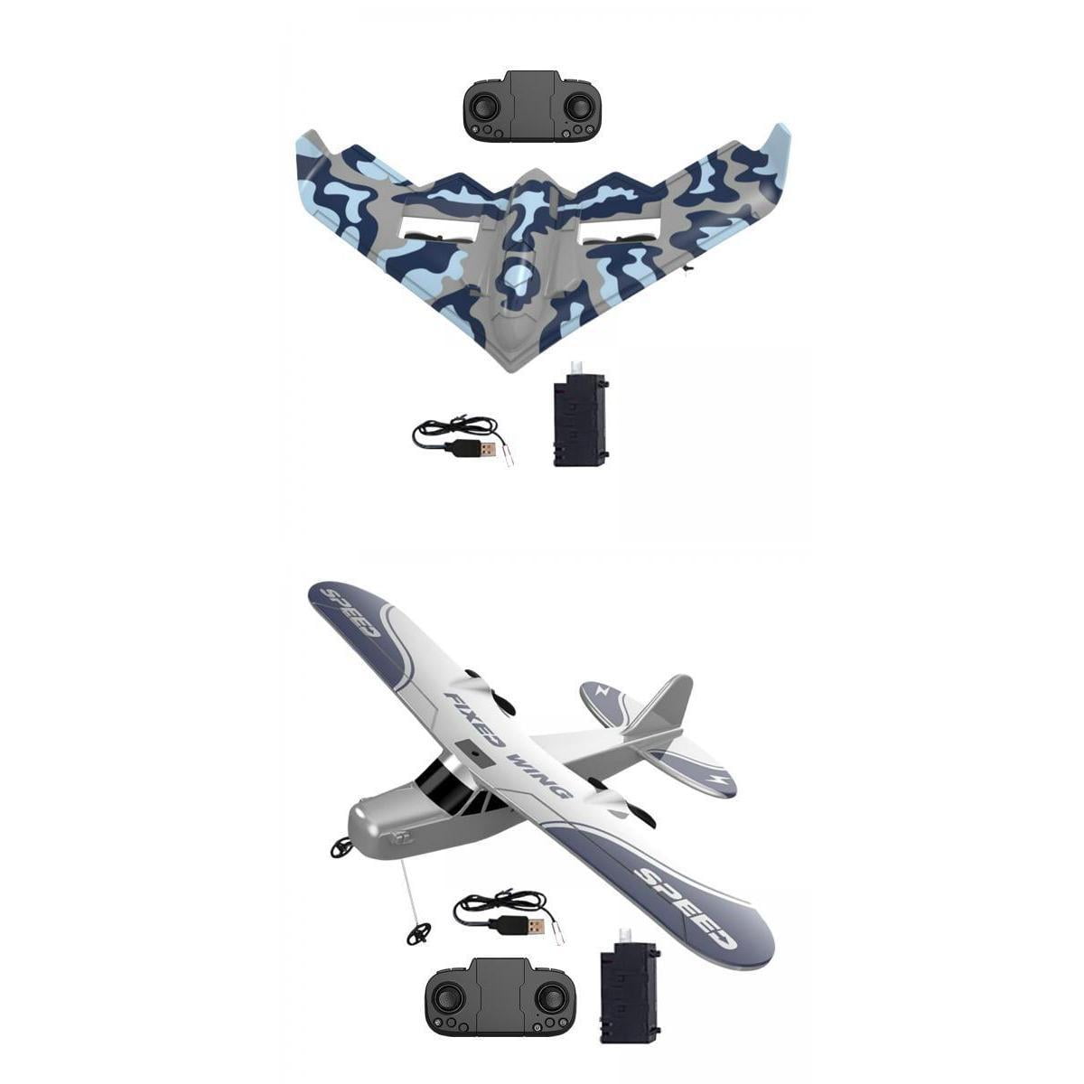 2Pcs 2.4G Remote Control RC Airplane Glider for Kids Ready to Fly ...