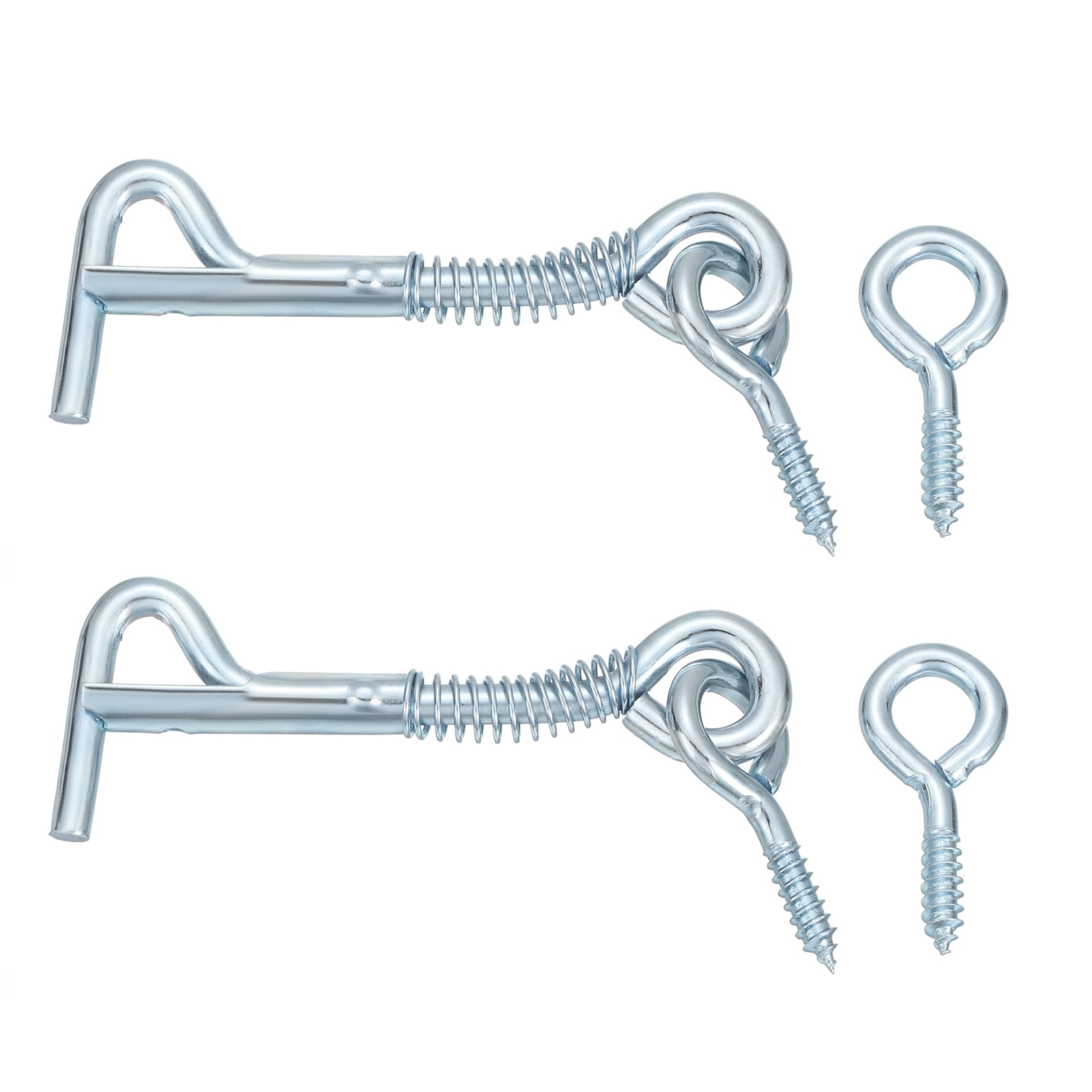 2Pcs 2.5" Cabin Hook Eye Latch, Zinc-Plated Carbon Steel Spring Hook ...