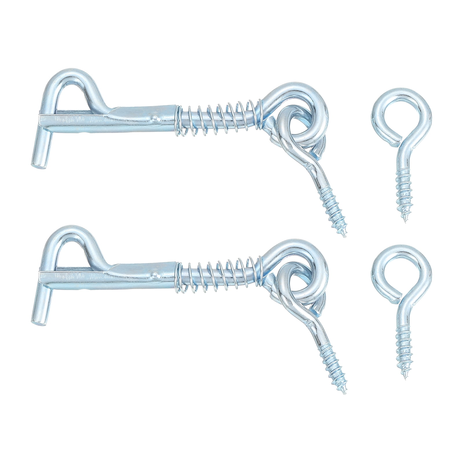 2Pcs 2" Cabin Hook Eye Latch, Zinc-Plated Carbon Steel Spring Hook and ...