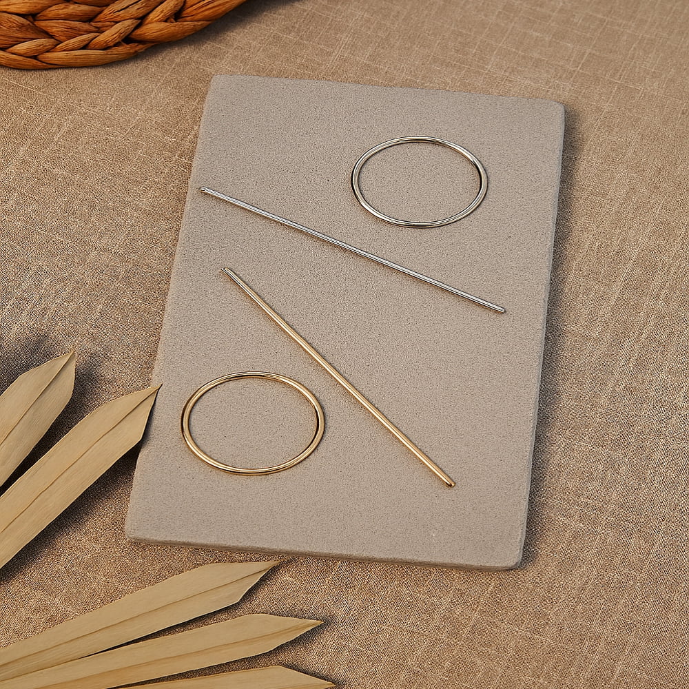 2Pcs 2 Colors Alloy Half-coiled Hairpin Hair Sticks Hair Accessories ...