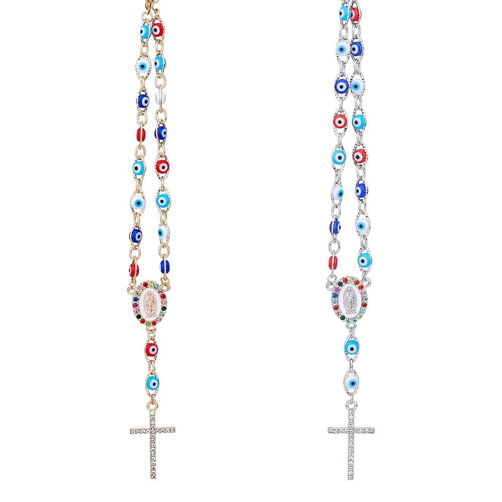 2Pcs 2 Colors Alloy Rhinestone Charm Bracleet with Colorful Resin ...