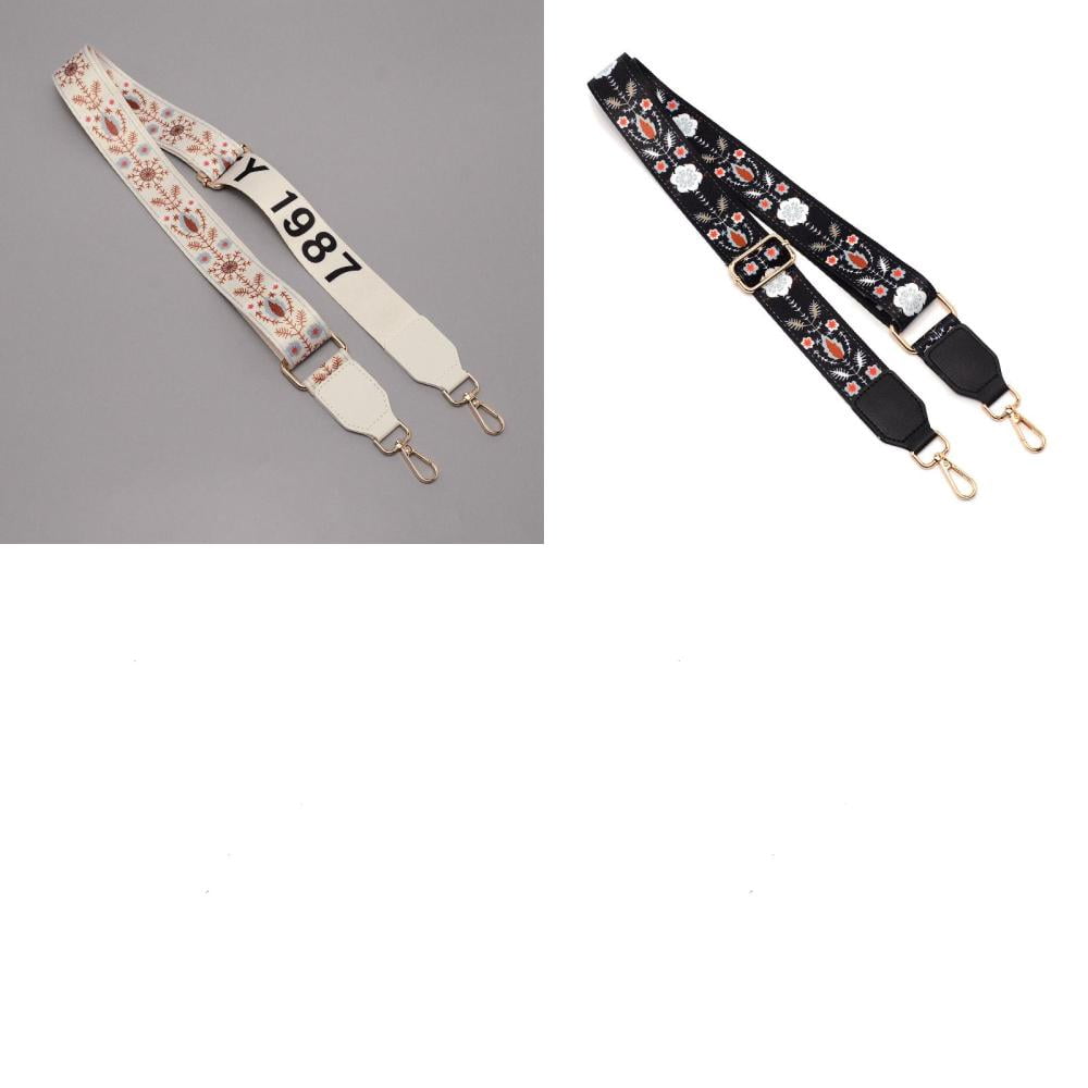 2Pcs 2 Colors Cotton Fabric Bag Straps with Alloy Swivel Clasps Bag ...