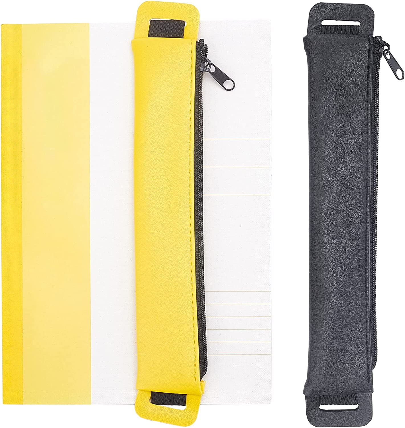 2Pcs 2 Colors Elastic Pen Pouches PU Leather Colorful Adjustable ...