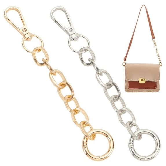 2Pcs 2 Colors Iron Cable Chain Purse Strap Extenders with Swivel Clasps ...