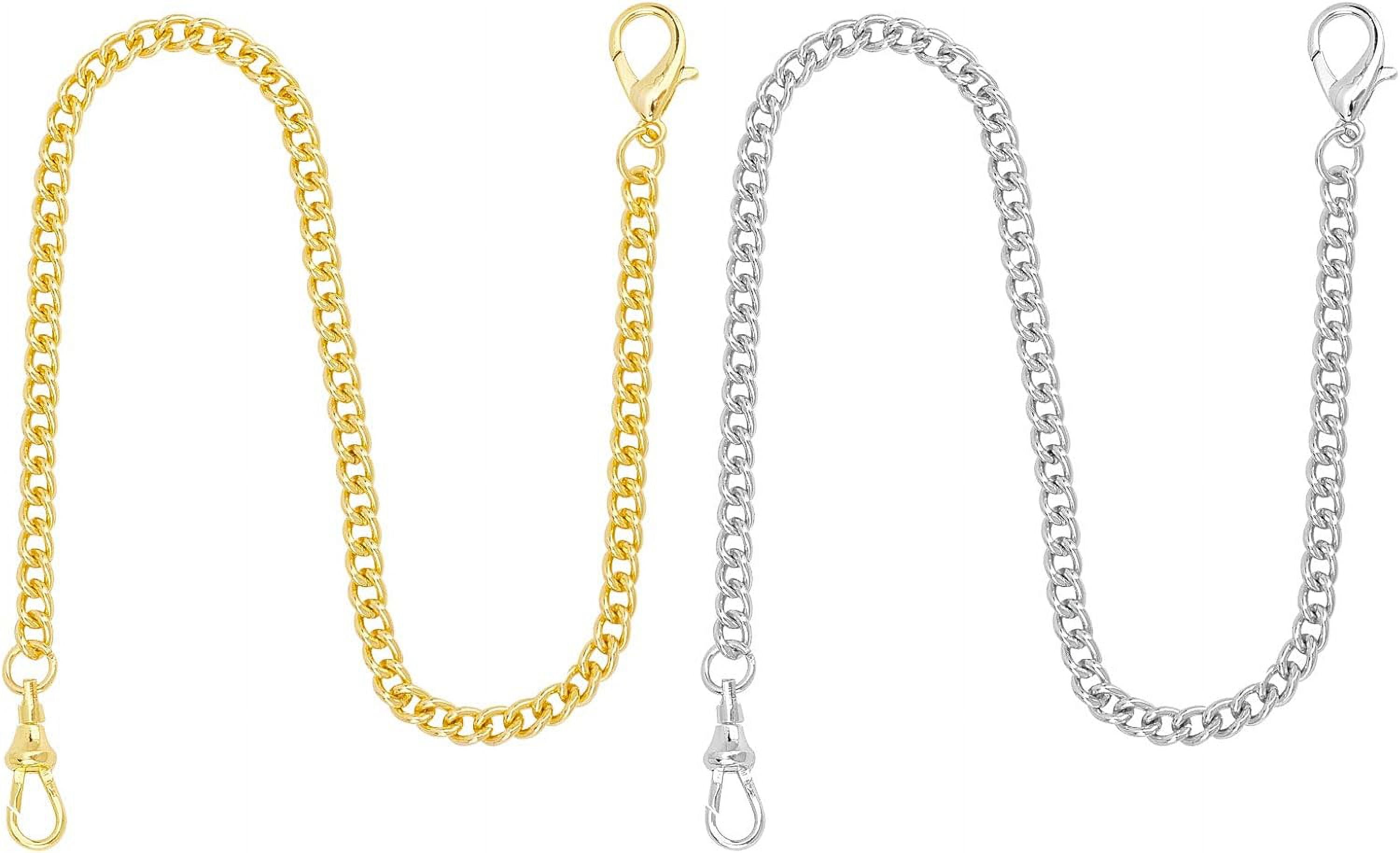 2Pcs 2 Colors Pocket Watch Chain Vintage Heavy Duty Pocket Chain with ...