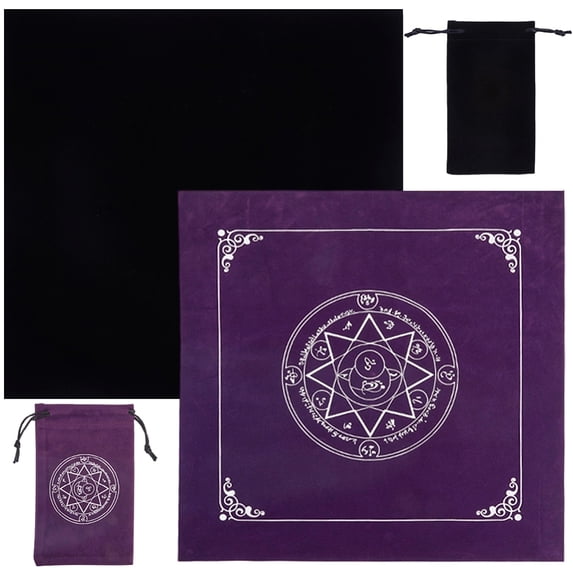 2Pcs 2 Colors Square Velvet Tarot Tablecloth for Divination Tarot Card ...