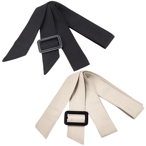 2Pcs 2 Colors Tie a Knot Polyester Waist Belt with Plastic Buckle for ...