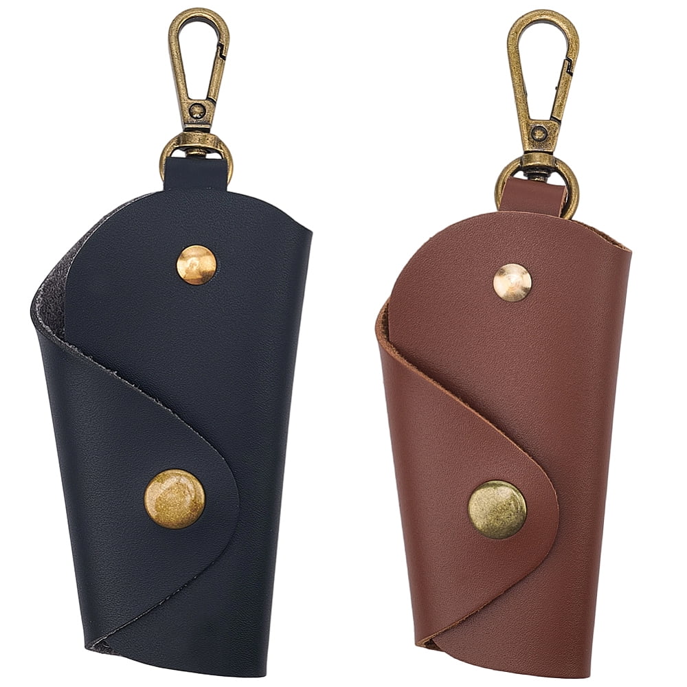 2Pcs 2 Colors Vintage PU Leather Key Packing Bags with Alloy Clasps ...
