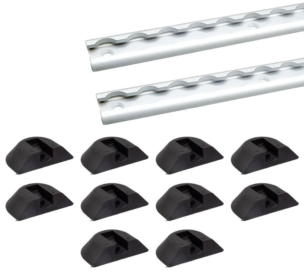 2Pcs 2 Foot Aluminum L-Track w/ 10Pcs End Cap for L-track Rails ...