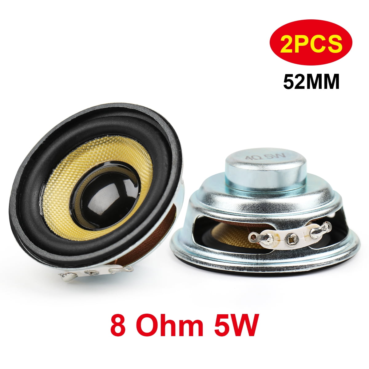 2Pcs 2 Inch Audio Speaker 4Ω/8Ω 5W 52MM Full Range Speaker Loudspeaker ...