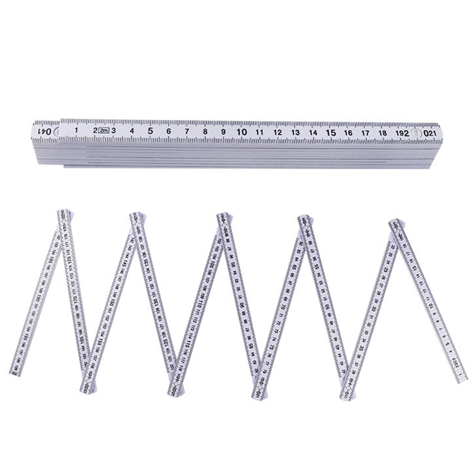 2Pcs 2 Meter Protable Foldable Ruler,Plastic Small Foldable Measuring ...