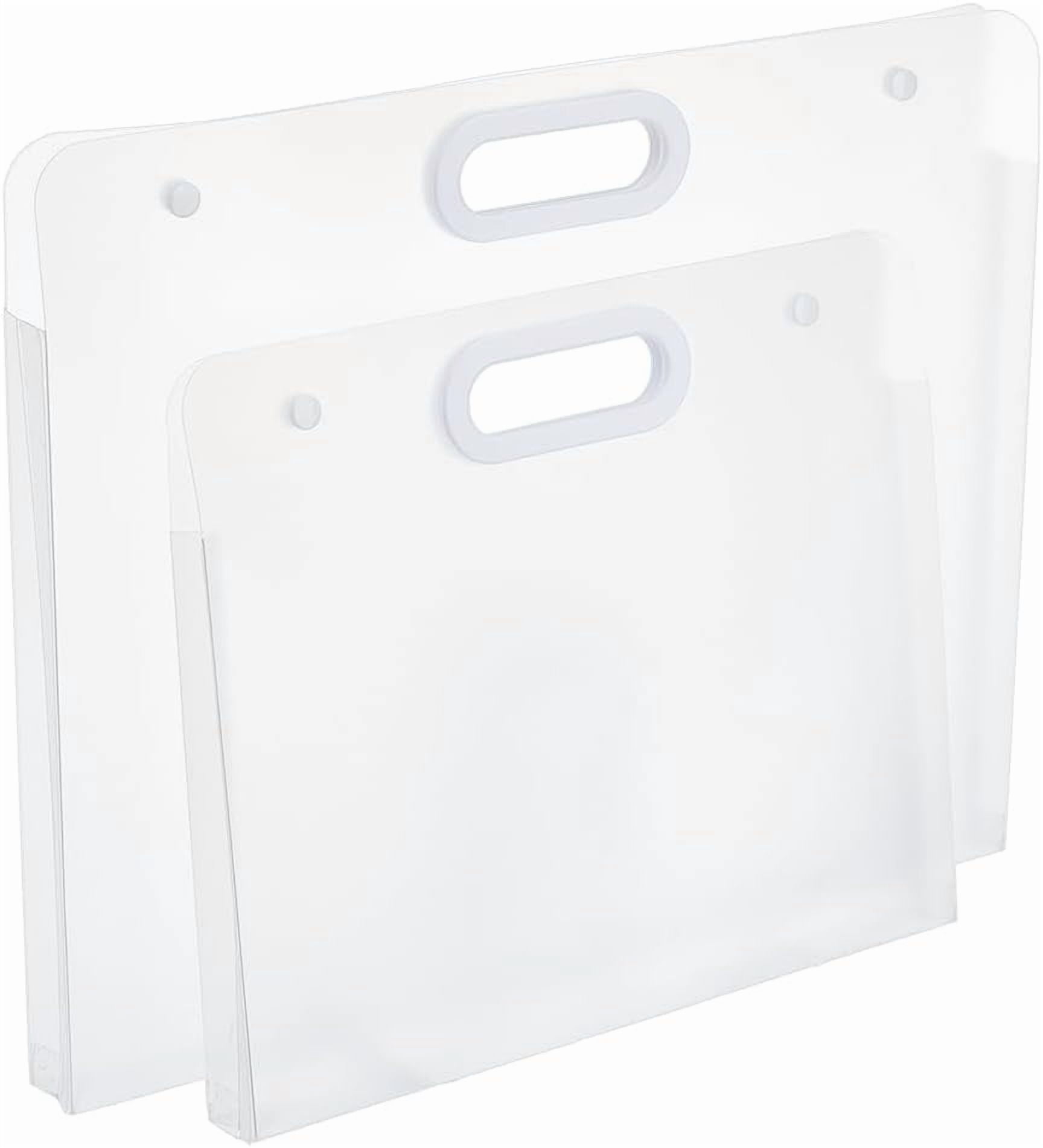 2Pcs 2 Sizes Plastic Waterproof Folders with Handles Documents Pockets ...