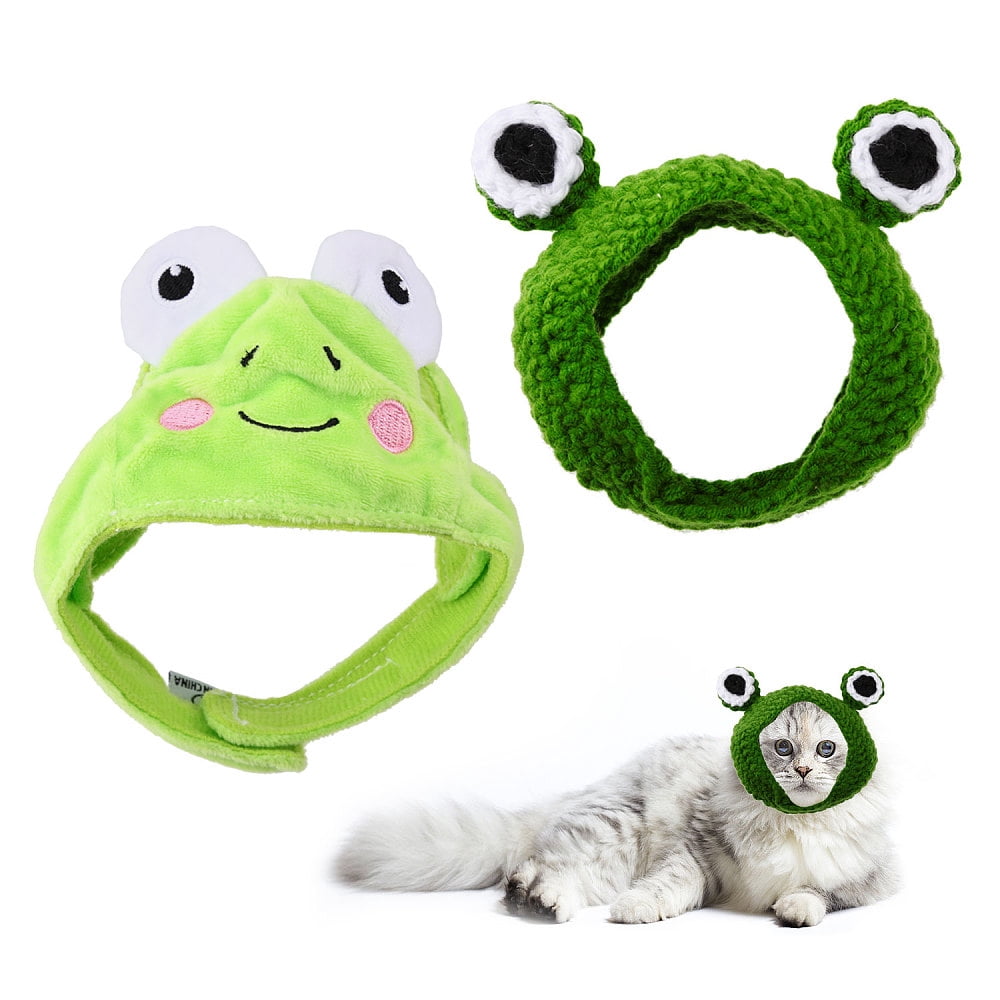 2Pcs 2 Style Acrylic Fiber Crochet Pet Headwear for Cats Dogs Festival ...