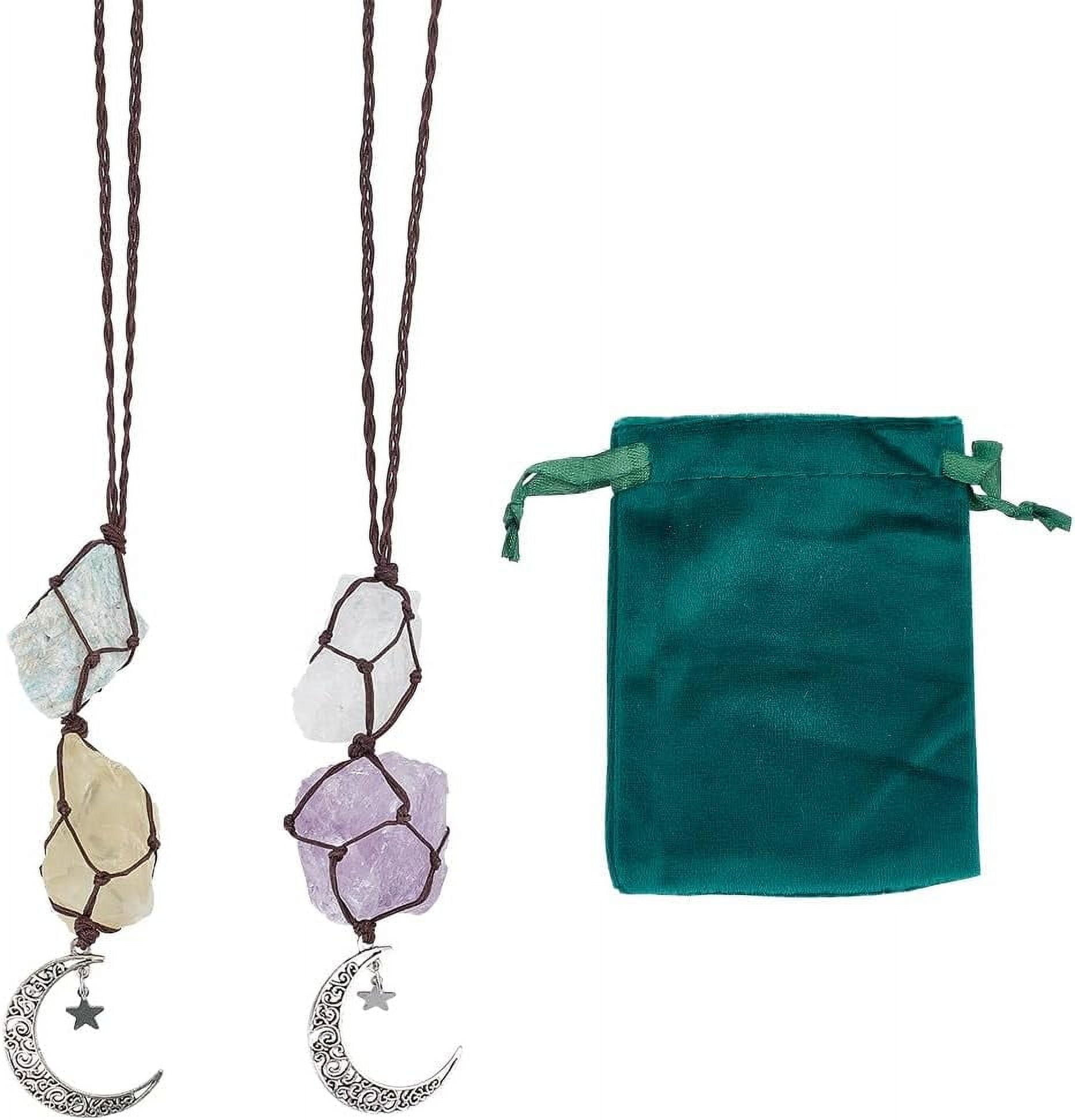 2Pcs 2 Style Cotton Pendant Decorations with Gemstone Beads and Alloy ...