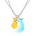 2Pcs 2 Style Cute Fox Wolf Pendant Necklaces Set 201 Stainlesss Steel ...