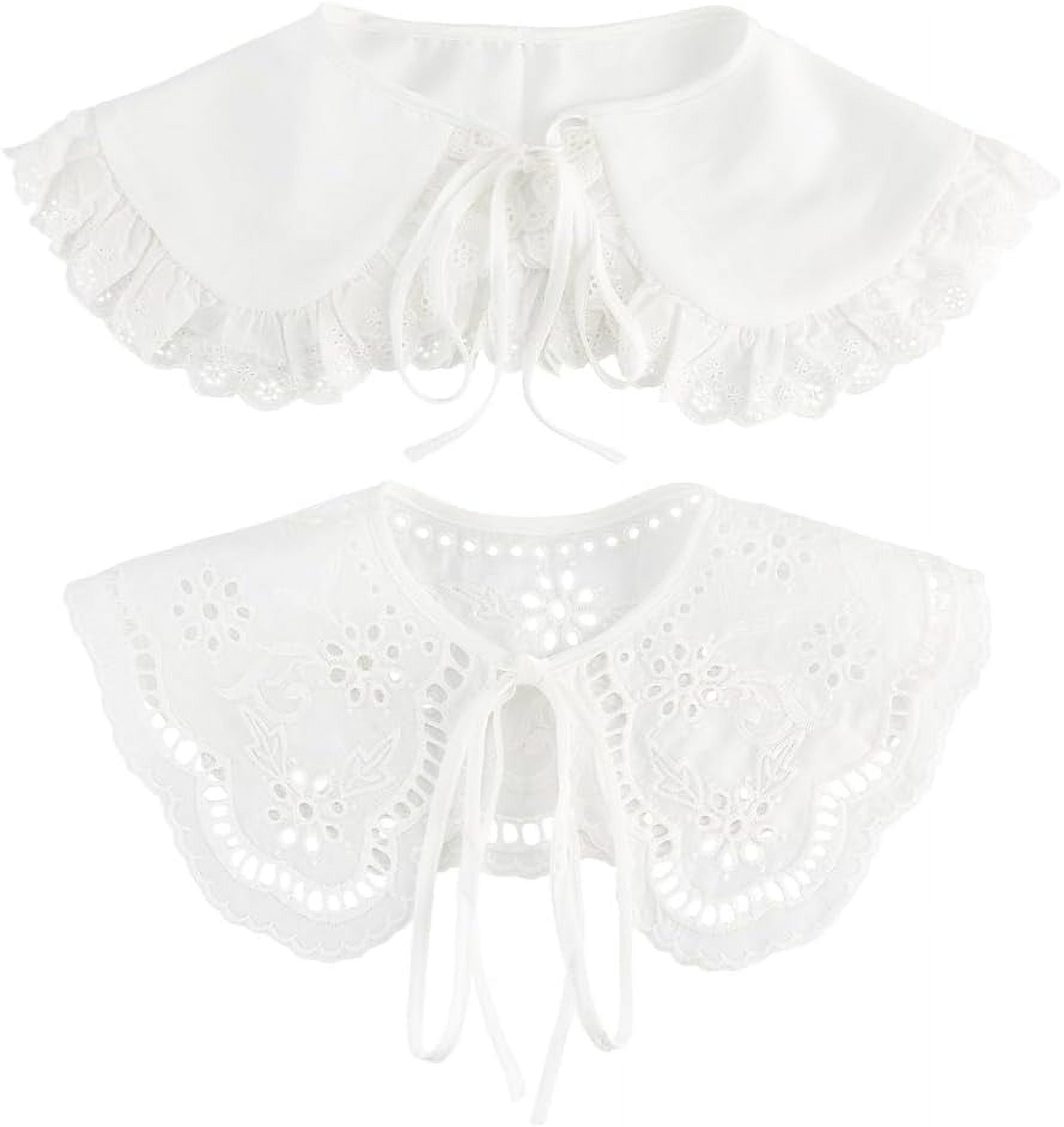 2Pcs 2 Style Detachable Lady's False Collars Scalloped/Ruffled Edge ...