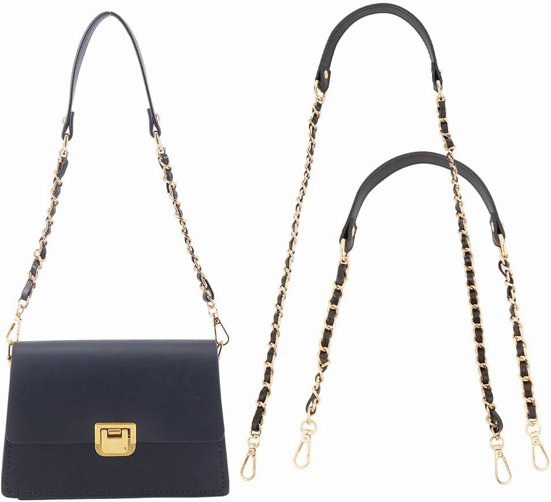 2Pcs 2 Style Imitation Leather Bag Handles with Alloy Chain Swivel ...