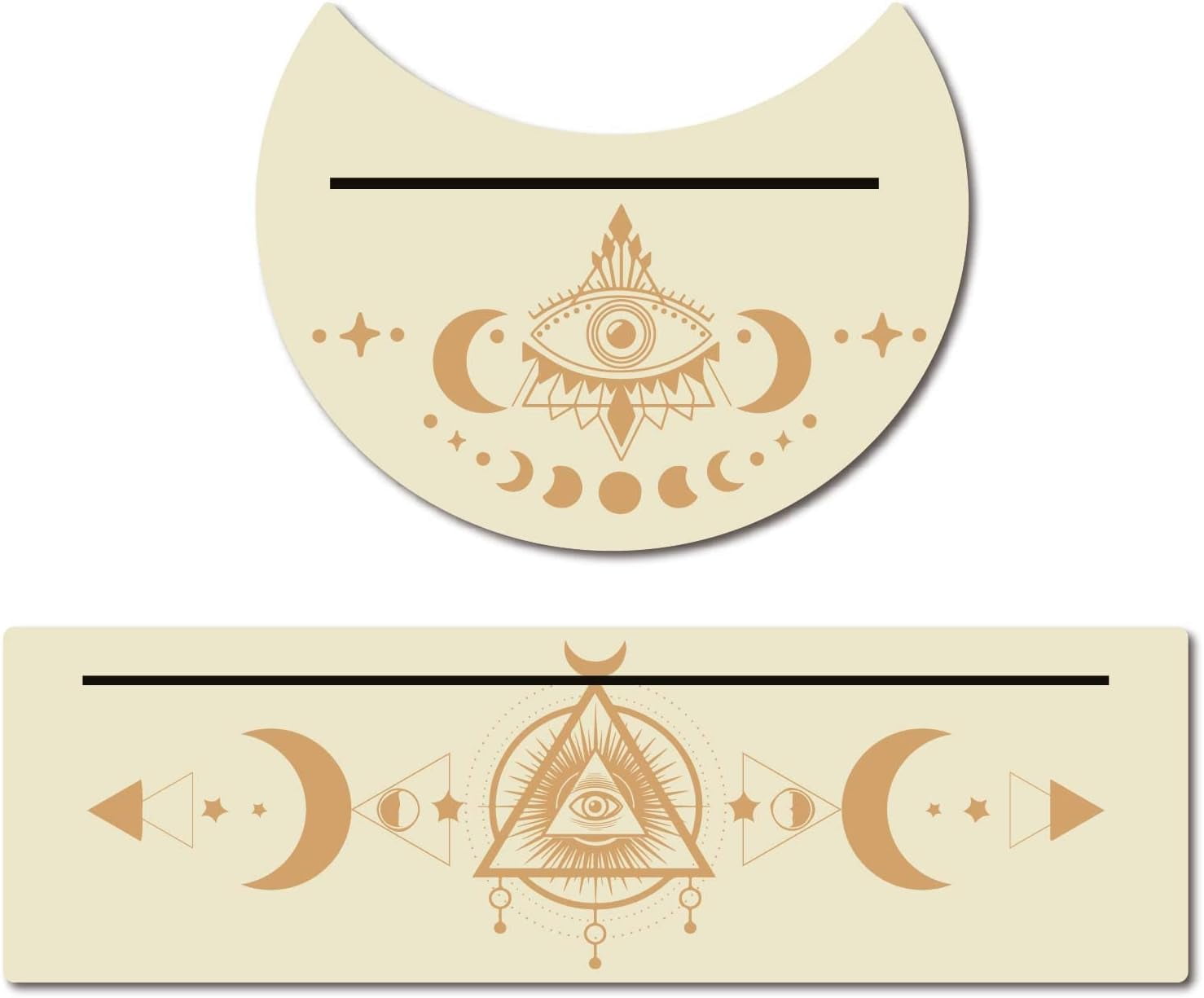 2Pcs 2 Style Natural Wood Card Stand for Tarot Display Stand for Witch ...