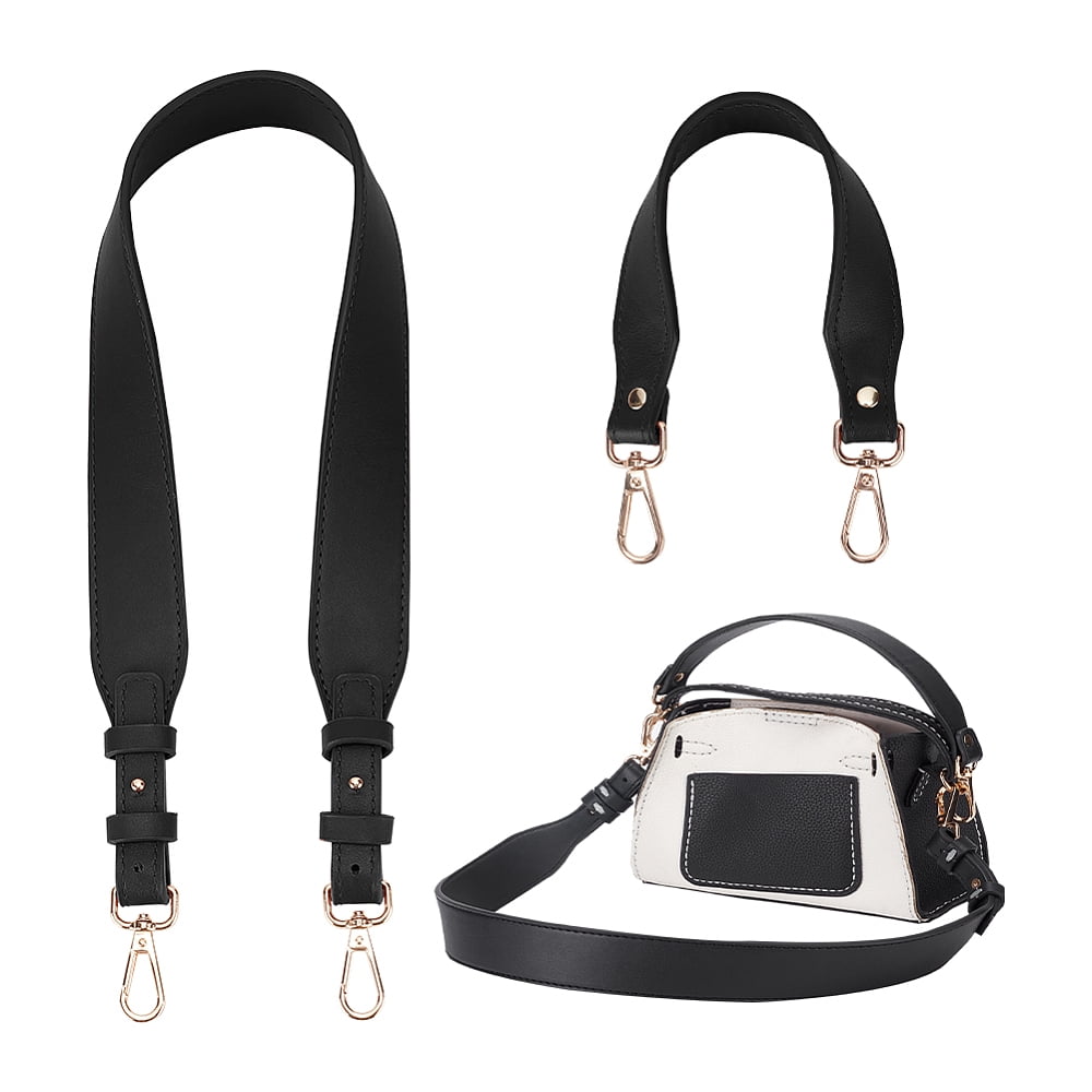 2Pcs 2 Style PU Leather Bag Handles with Alloy Swivel Clasp for Bag ...