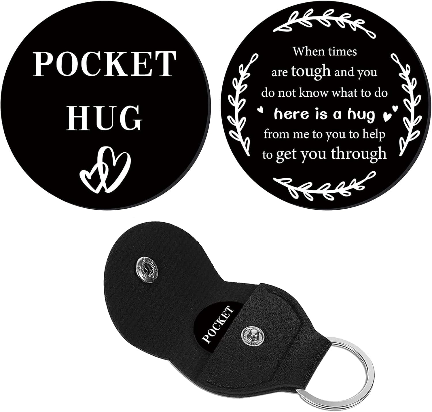 2Pcs 2 Style PU Leather Guitar Clip with Stainless Steel Ring ...