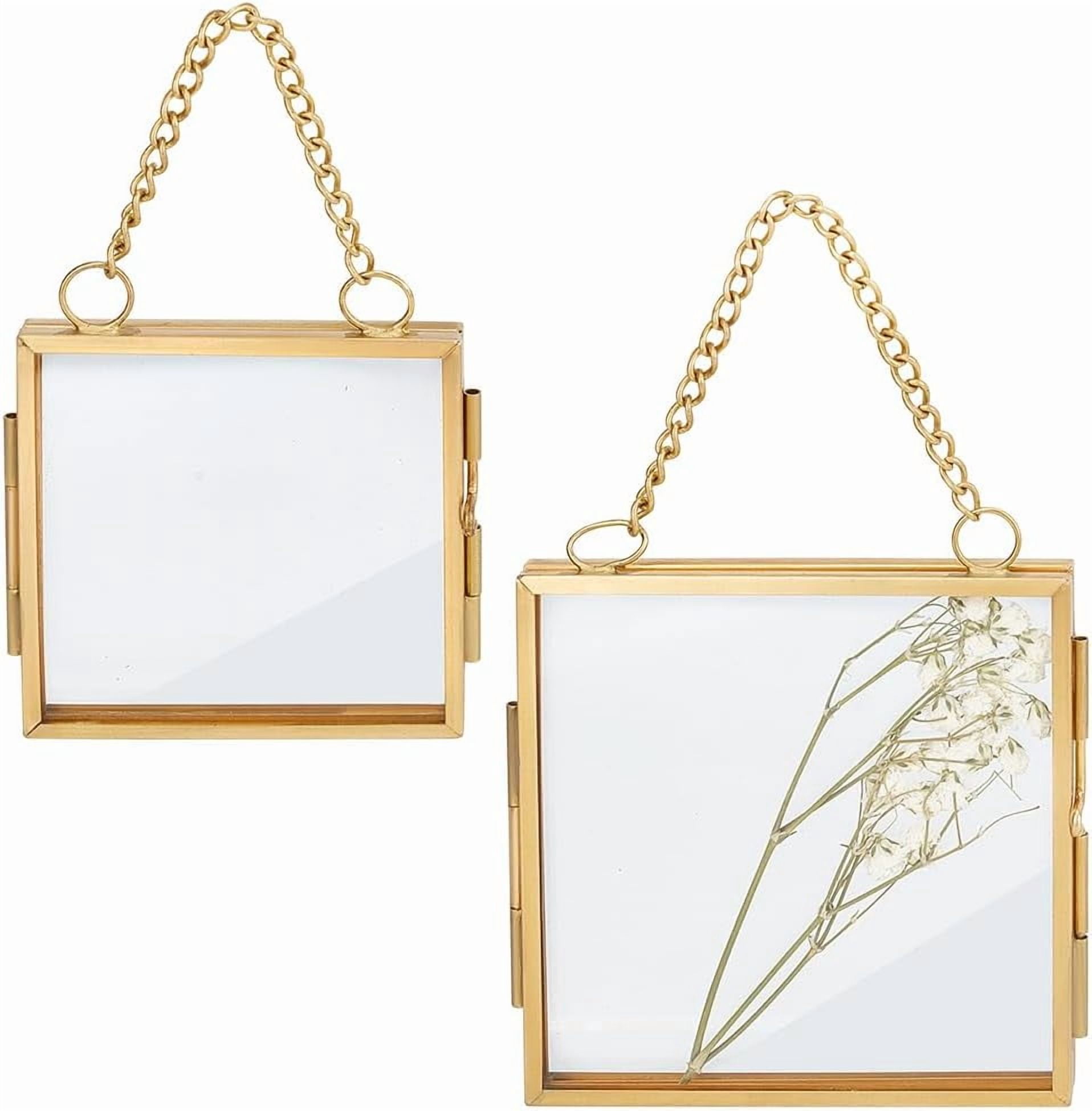 2Pcs 2 Style Wall Hanging Iron Double Folding Picture Frames with Alloy ...