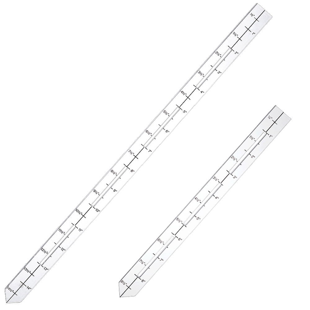 2Pcs 2 Styles Acrylic Measuring Tool Ruler Clear 22.8~38x2x0.3cm 1pc ...