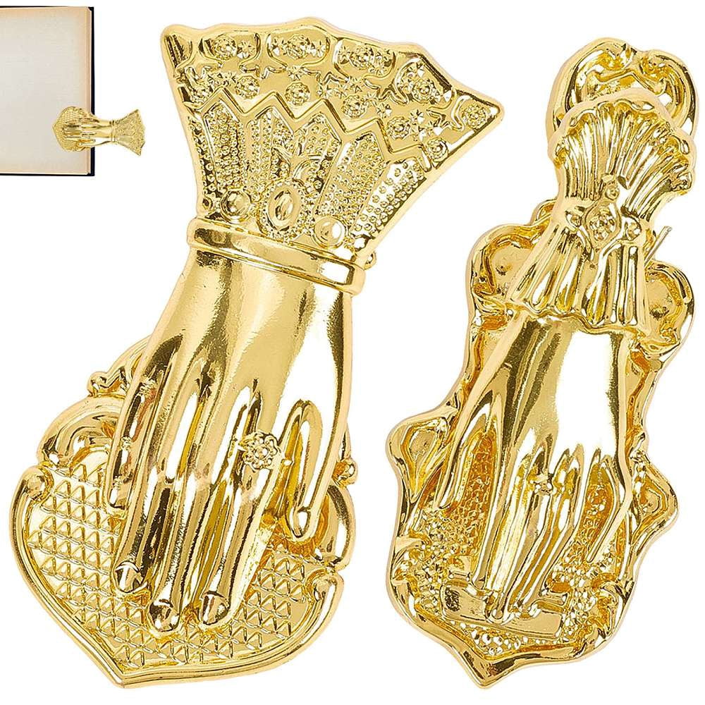 2Pcs 2 Styles Alloy Hand Shaped Bookmark Clip with 1Pc Velvet Pouches ...