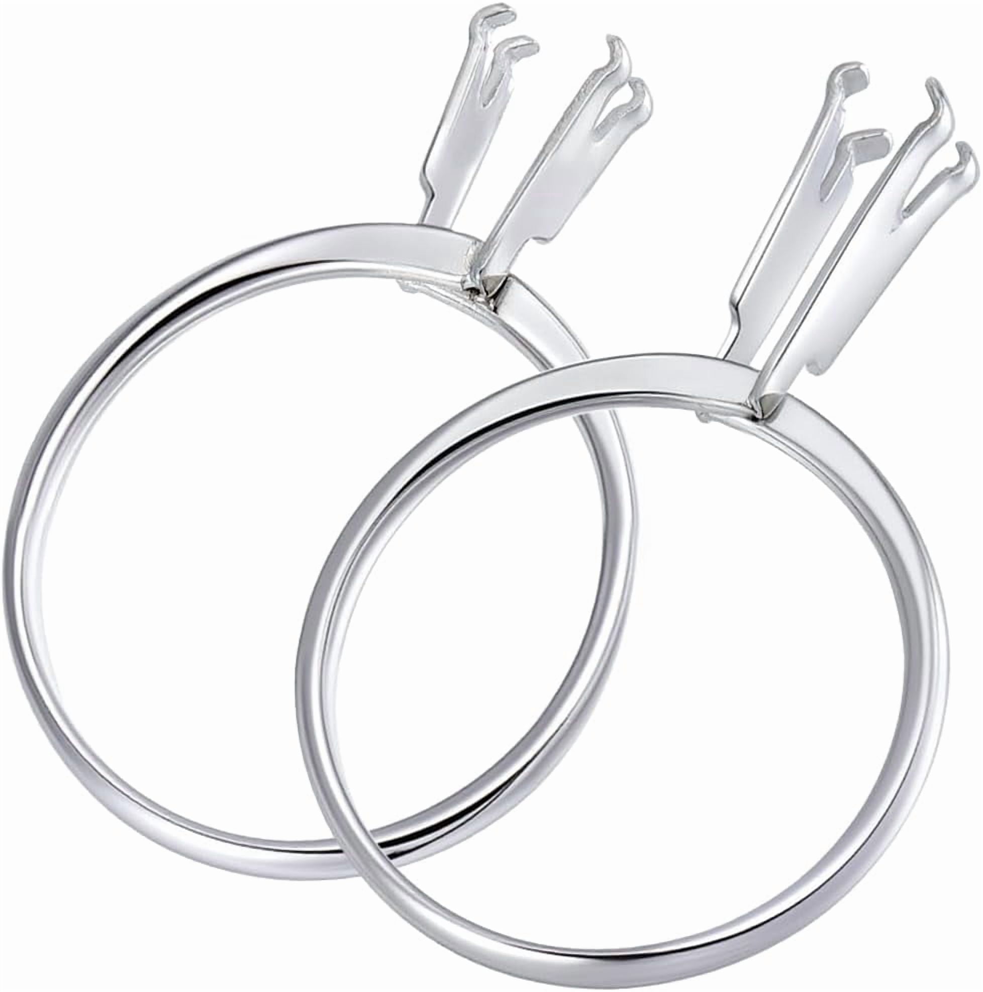 2Pcs 2 Styles Aluminum Alloy Finger Rings Components 4 Prong Ring ...
