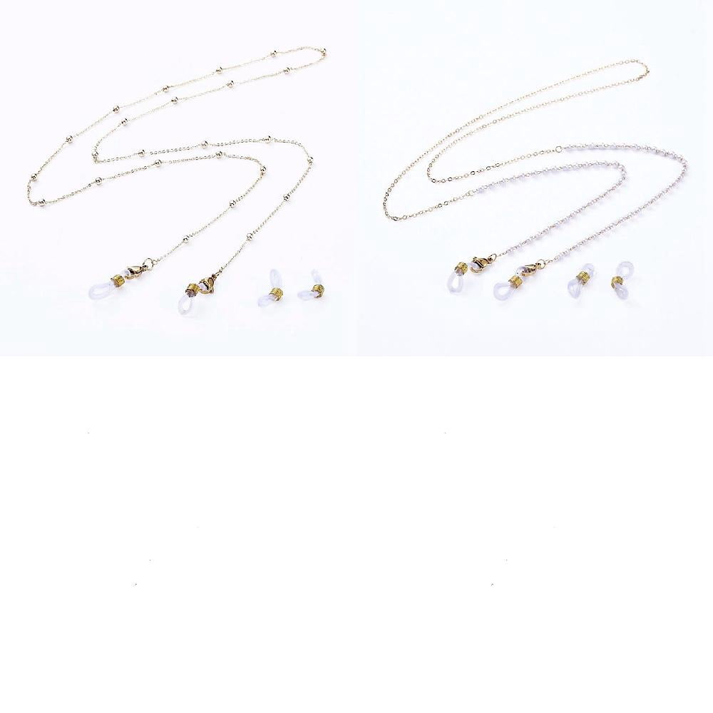 2Pcs 2 Styles Brass Eyeglasses Chains Neck Strap for Eyeglasses and ...