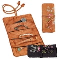 2Pcs 2 Styles Embroidery Flower Silk Zipper Roll Bags with Drawstring ...