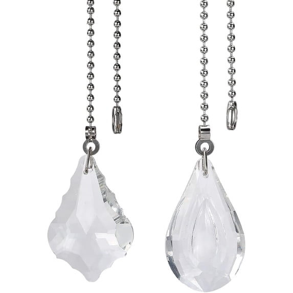 2Pcs 2 Styles Glass Ceiling Fan Pull Chain Extenders with Iron Ball ...