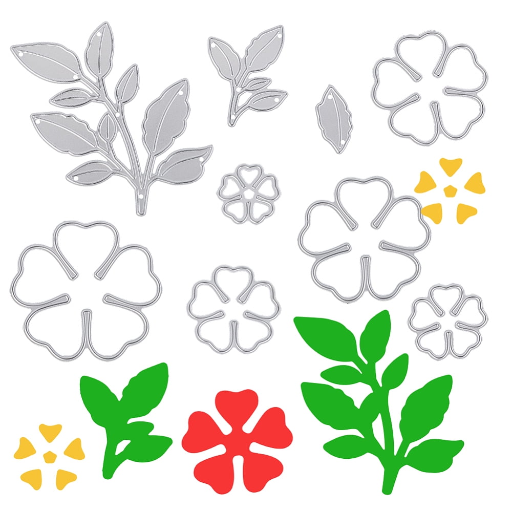 2Pcs 2 Styles Leaf Metal Dies Carbon Steel Cutting Dies Stencils Spring ...